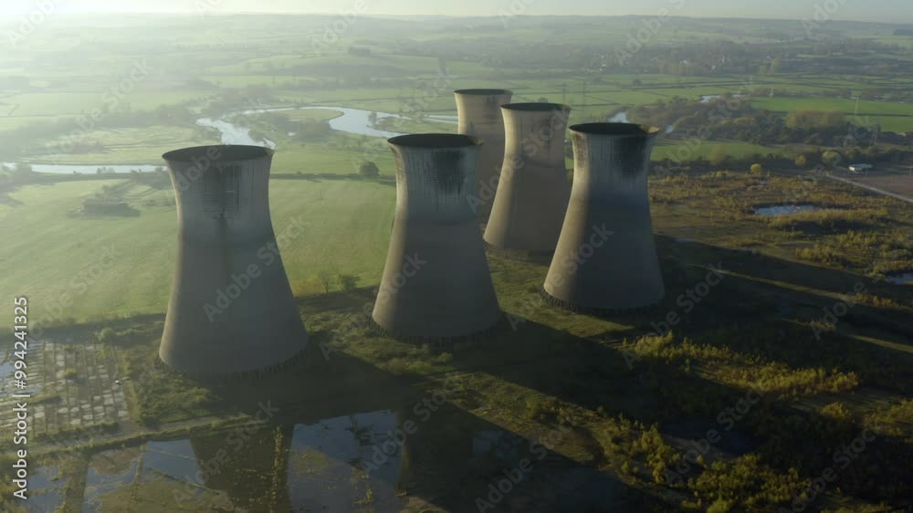 Nuclear power plant. Atomic power plant with cooling tower, Atomic ... Nuclear power plant. Atomic power plant with cooling tower, Atomic ...