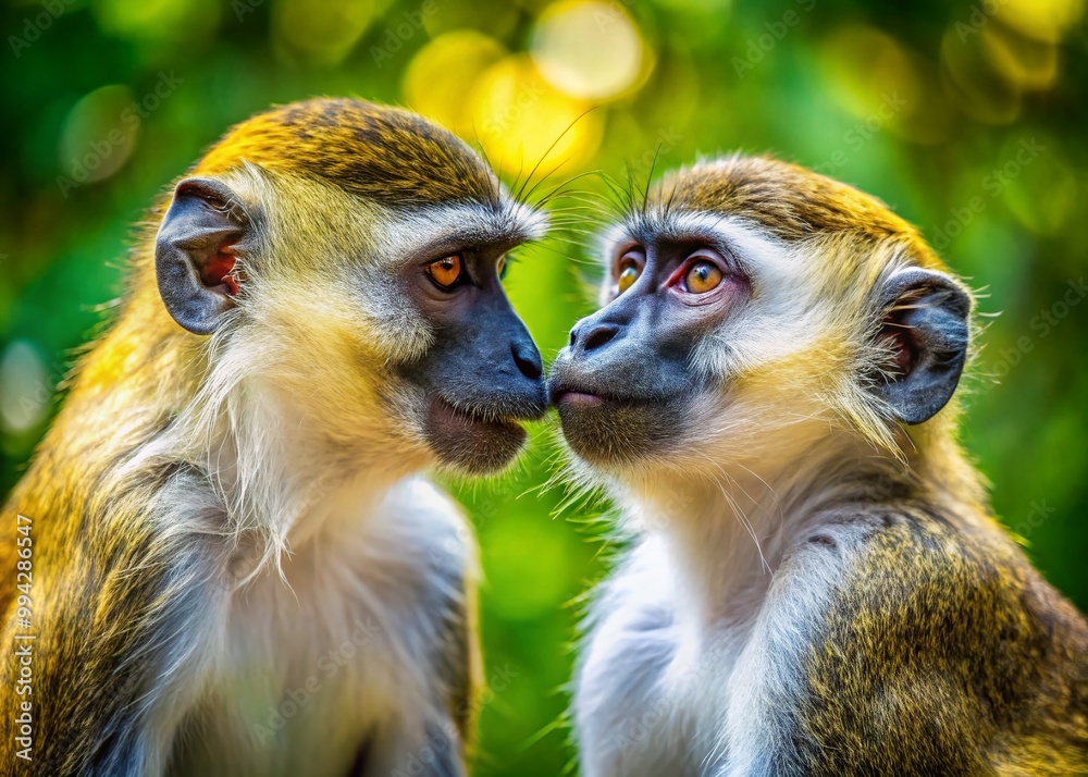 Intimate Moment of Mating Monkeys in Natural Habitat Captured During ...