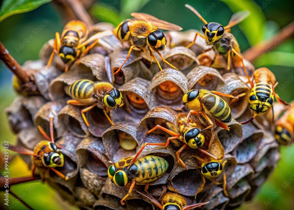 Intricate Nest of Gold Digger Wasps in Nature, Showcasing Their Unique ...
