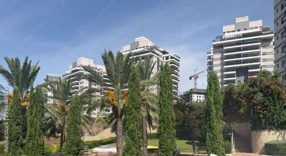 Haifa, Israel – September 15, 2024: The Shprintsak neighborhood with ...