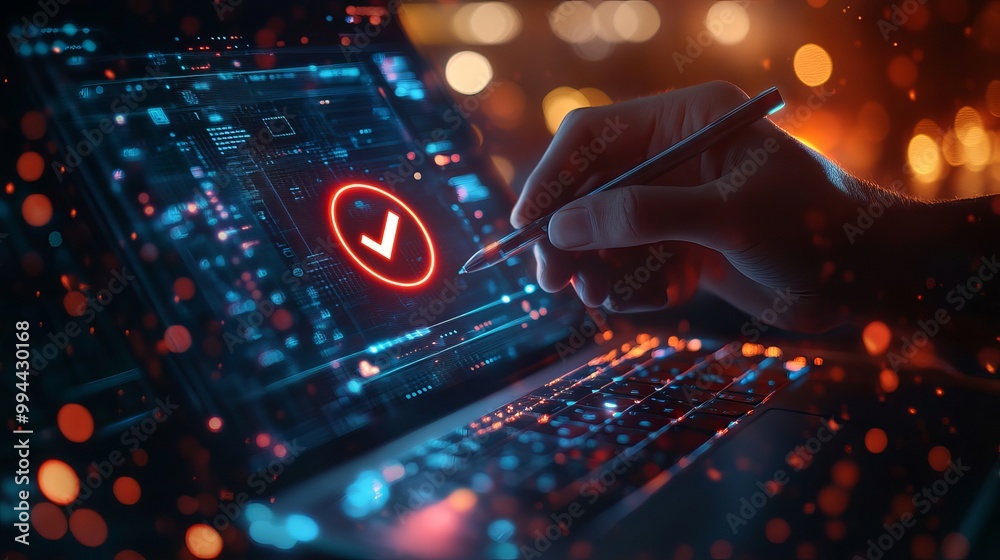 Person Using Digital Interface for Data Security Verification Stock ...