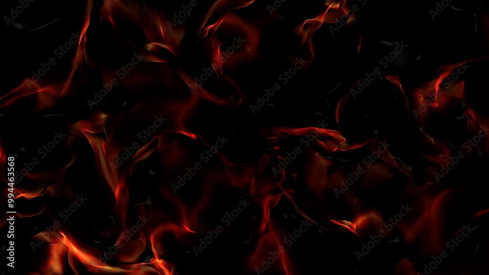 A close-up view of a vivid orange and yellow flame, surrounded by ...