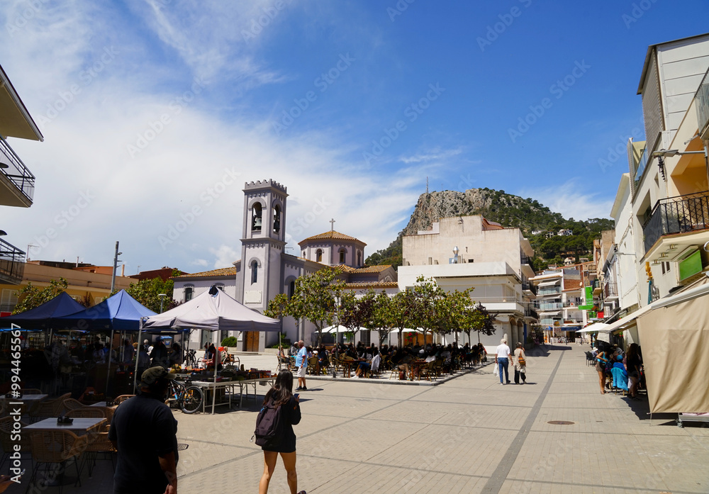 Església de Santa Anna church at the Plaça de L'Església square in the ...