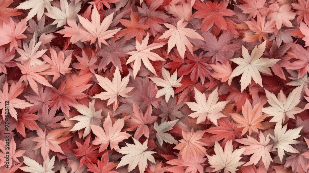 A captivating array of fall leaves in warm hues of brown and cream ...