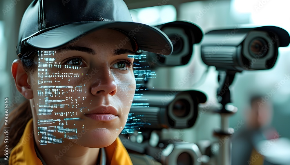 AI-Enhanced Surveillance: Digital CCTV with Binary Code, Facial ...