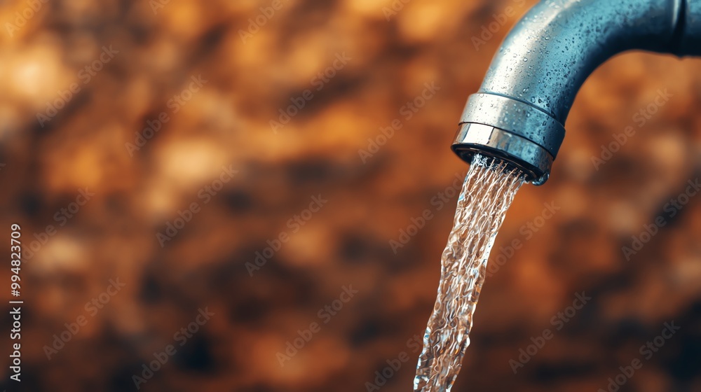 Water flowing from a tap turning into polluted sludge, visualizing the ...