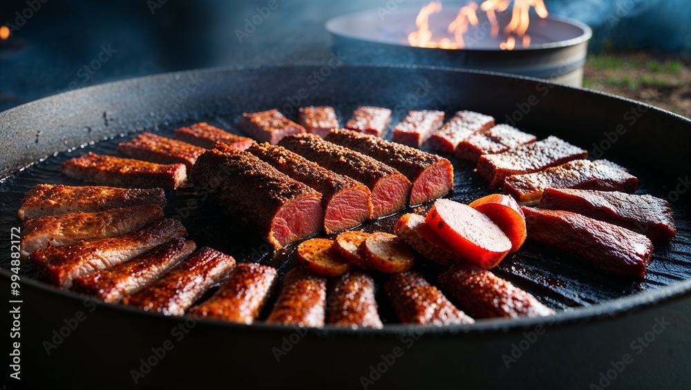 Maori hangi smoked meats cooked in earth oven closeup Stock ...
