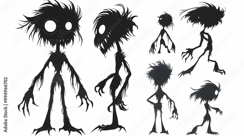 Shadow puppets vinyl doll creature sprite sheet front and side view ...