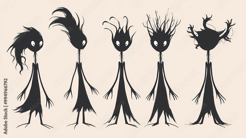Shadow puppets vinyl doll creature sprite sheet front and side view ...