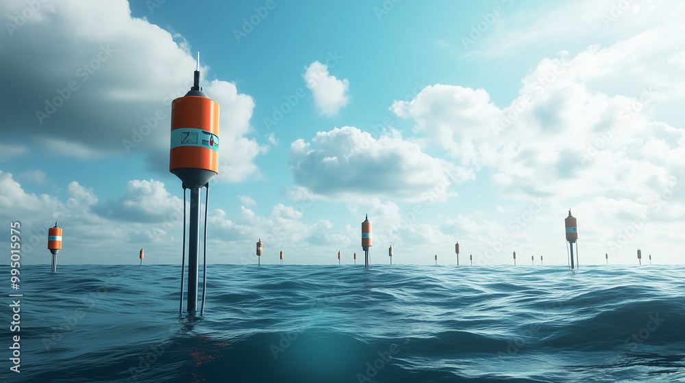 An educational illustration showing a diagram of tsunami warning ...