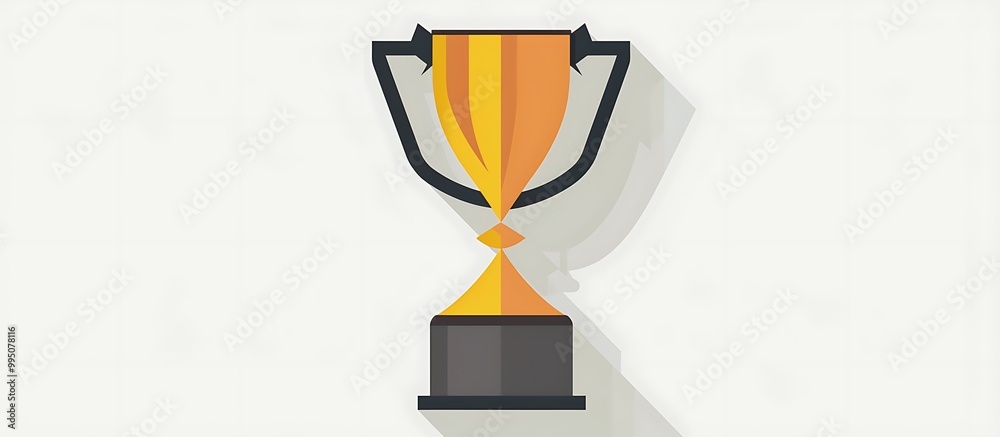 icon of a trophy with sharp lines and clean design placed on a white ...
