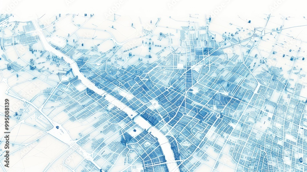 City plan picture with detail about road for transportation and ...