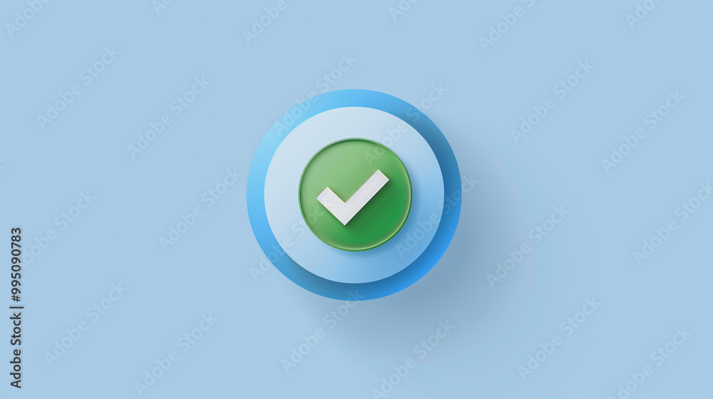 Green check mark symbol in a circular design, representing approval ...
