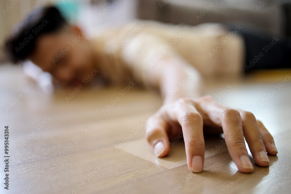 Man Passing Out Accident Fainting and Falling on The Floor Caused By ...