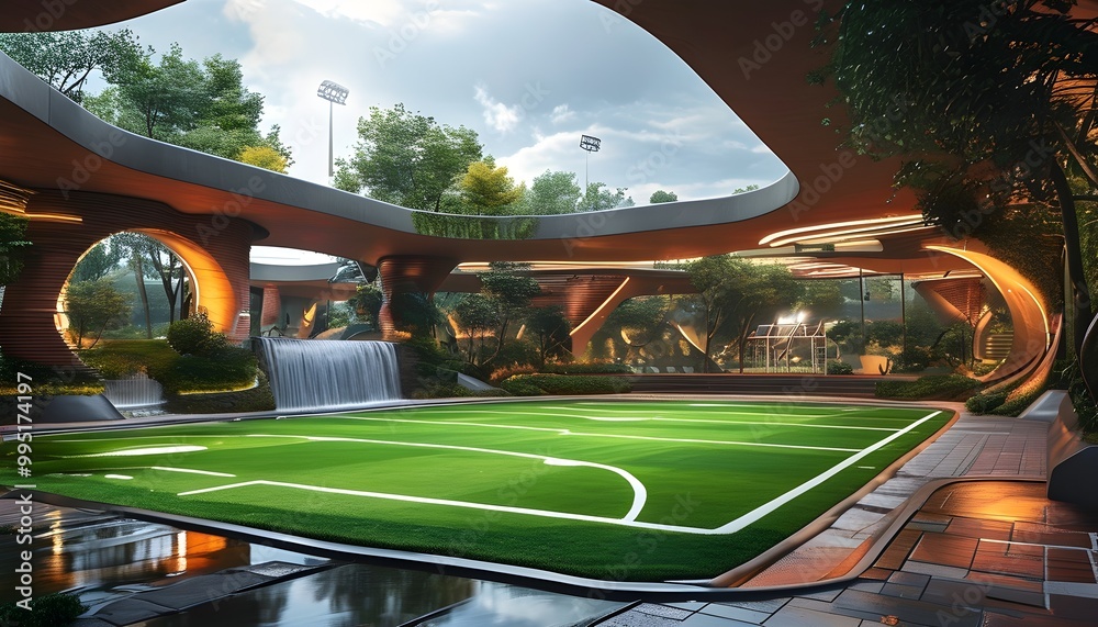 Dynamic Soccer Field Enriched with Water Features and Creative Design ...