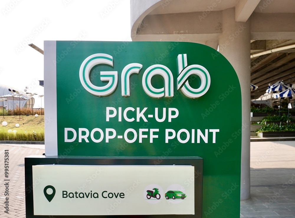 Jakarta, Indonesia - September 19th, 2024 - Grab pick up and drop off ...