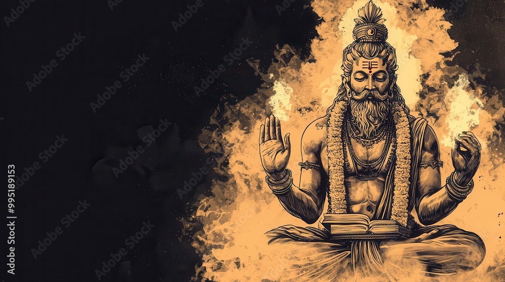 Brahma holding the Vedas, his four hands symbolizing wisdom, devotion ...