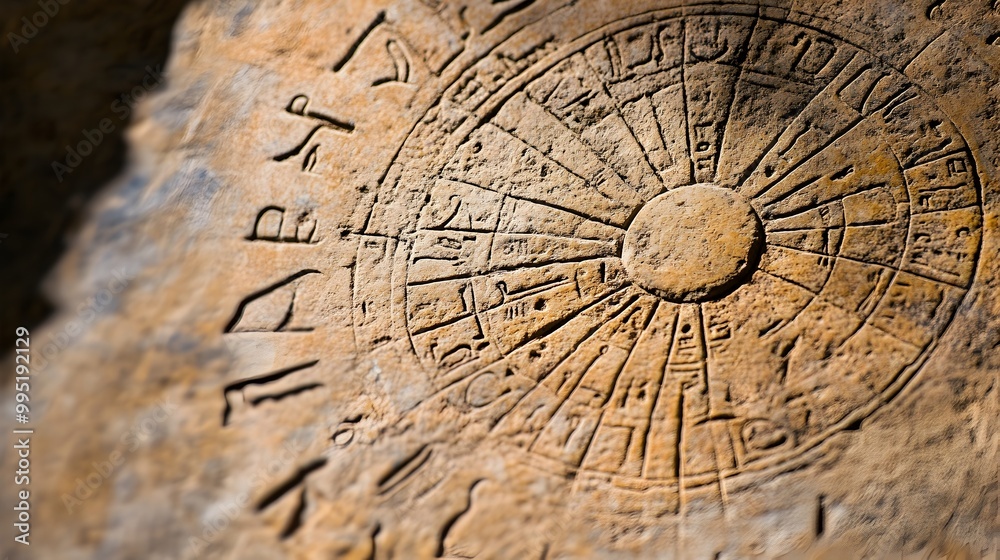 Detailed of the Iconic Aten Sun Disk Symbol Representing the Sun God in ...