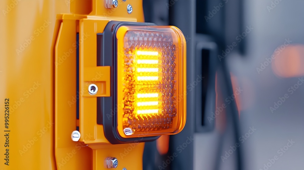 Detailed Closeup Shot of a Blinking School Zone Warning Light ...
