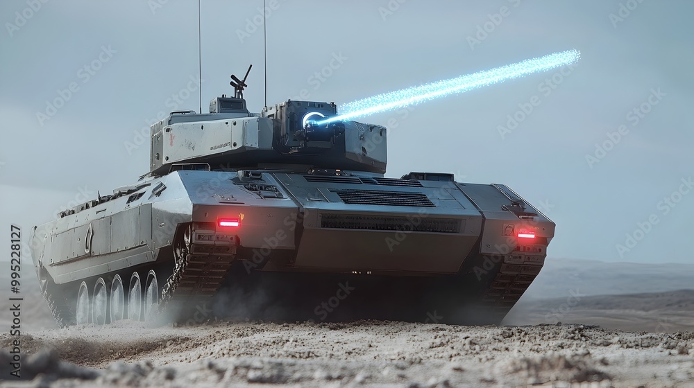 Detailed futuristic tank model showcasing anti drone features including ...