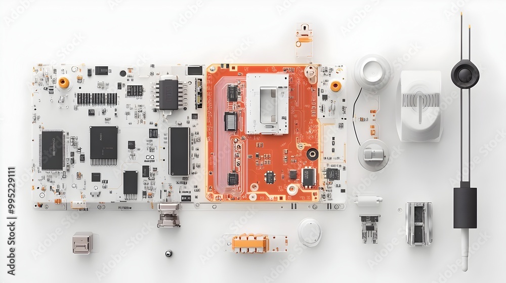 Detailed Showcasing the Circuit Board Antenna and Other Internal ...