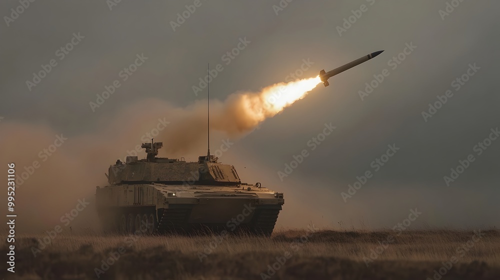 Dramatic Moment of a Tank Launching an Anti Drone Missile Toward Its ...
