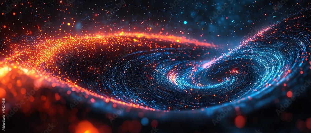 Abstract representation of AI algorithms in the form of swirling ...