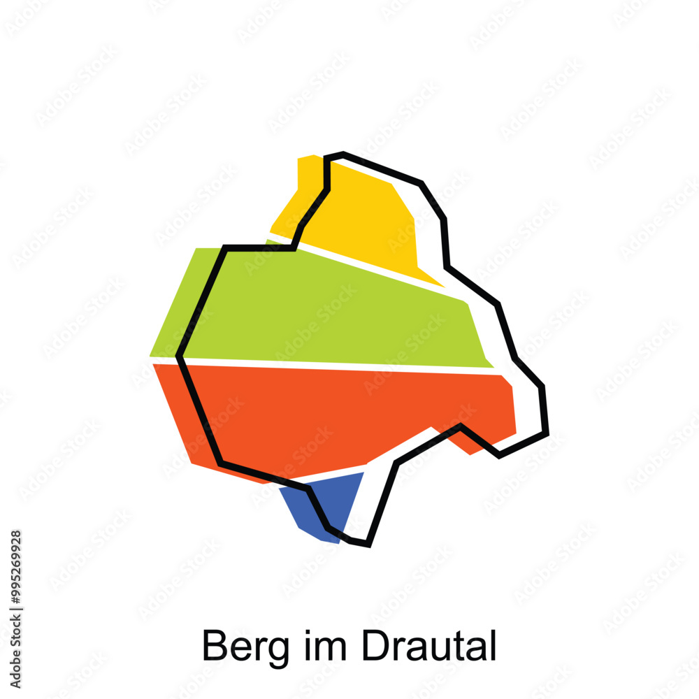 Map of Berg im Drautal vector design template, World Map International ...