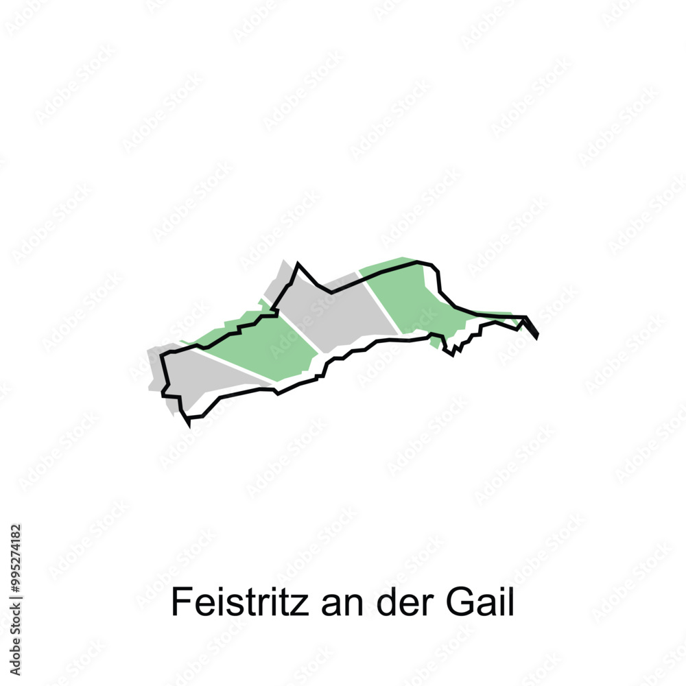 Map of Feistritz an der Gail vector design template, World Map ...