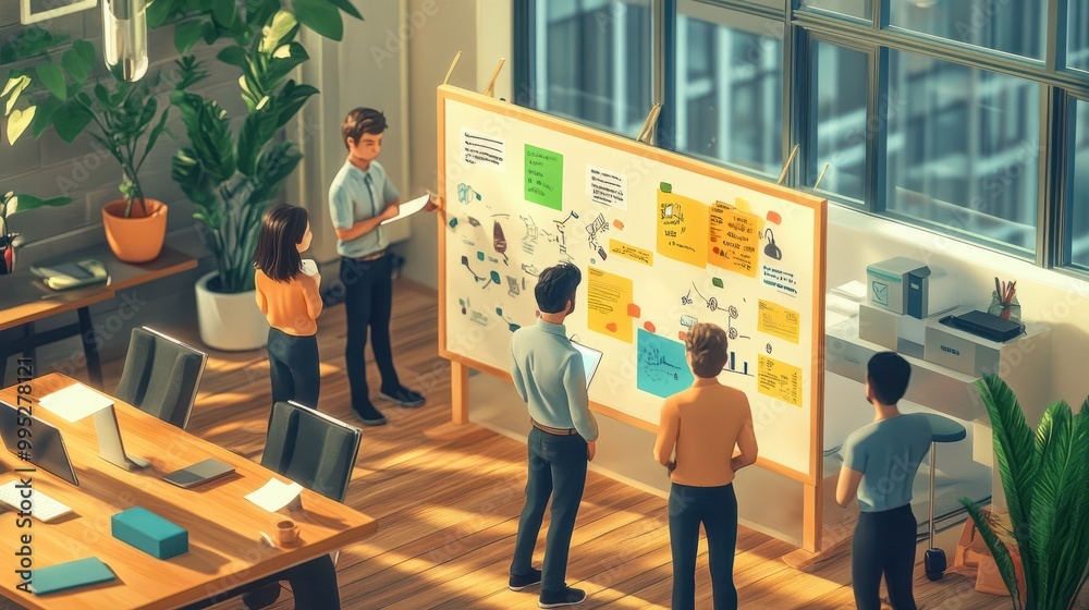 Agile Methodology Training A 3D scrum board setup where agile teams ...
