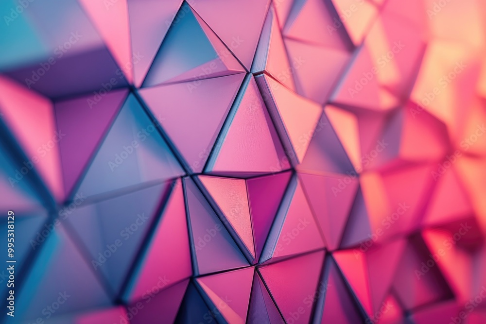 Abstract blurred background featuring repeating triangular shapes with ...