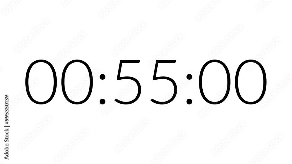 1 minute digital clock countdown timer digital clock on white ...