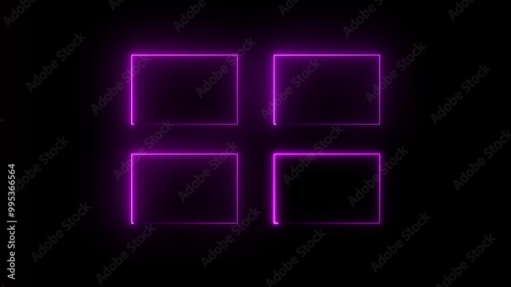 Seamless loop animation frame ultra video motion graphic. Animated borders frame glowing neon ...