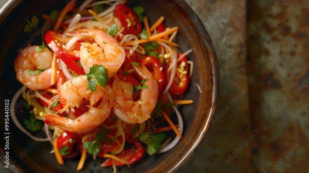 Thailand s beloved Papaya Salad with Shrimp also known as Som Tum Kung ...
