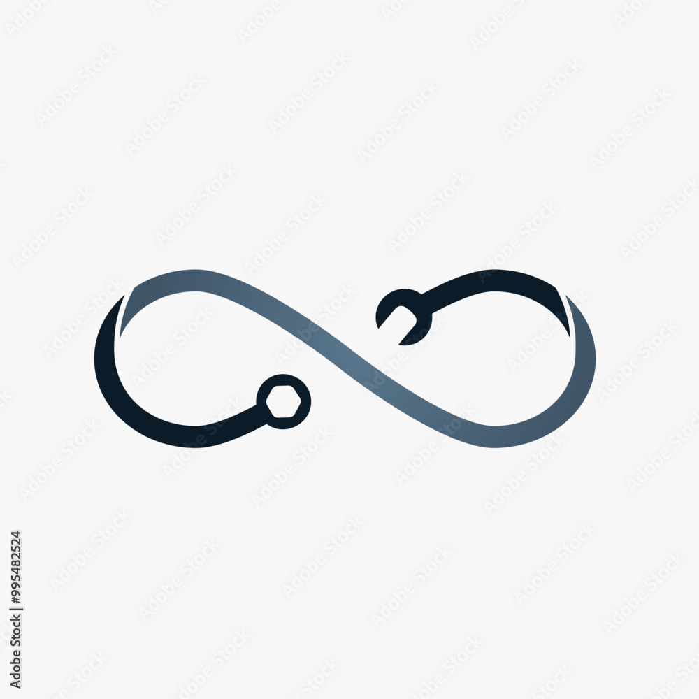 infinity symbol with mechanical tools like spanner wrench. can be used ...