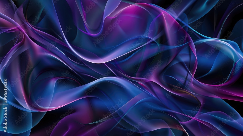 Abstract blue color wave flowing express the energetic ripple. Seamless ...