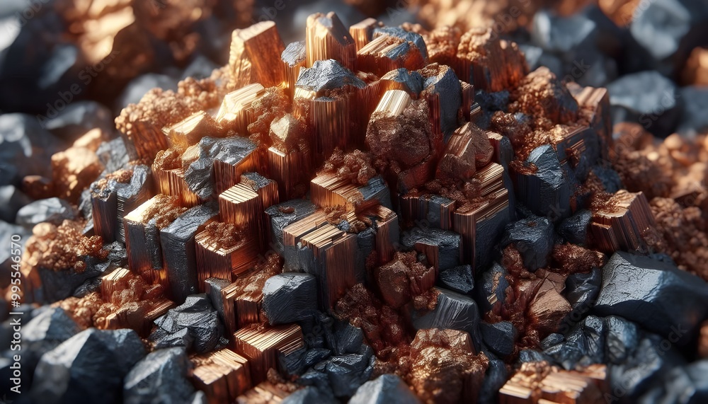 copper ore, macro photography, ore extraction mine, metal used in the ...