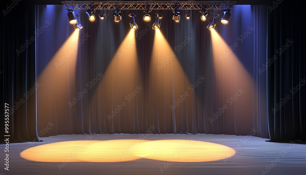 minimalist 3D stage design featuring an elegant spotlight casting ...