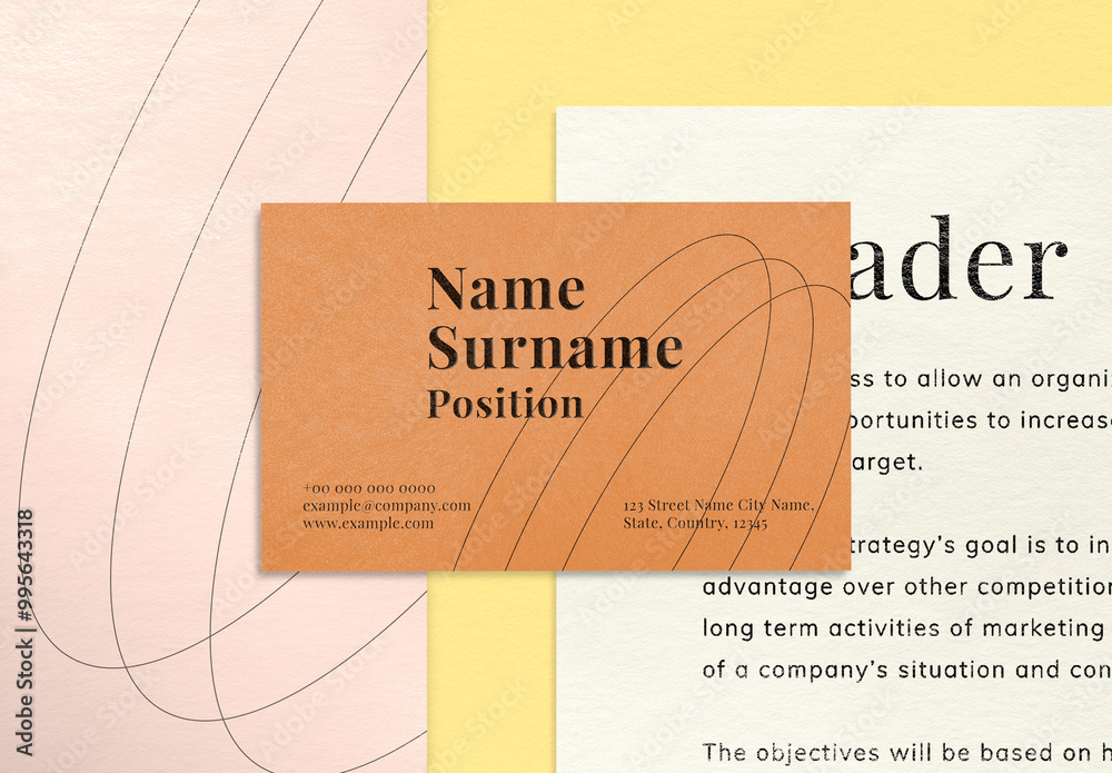 Stationery Business Card And Papers Flatlay Mockup Stock Template ...