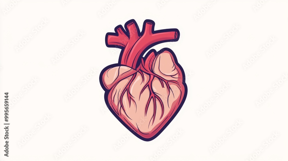Human heart icon, cardiac muscle, anatomy organ, thin line editable ...