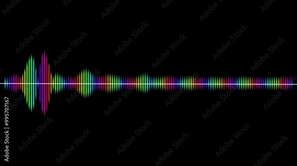 black video footage of audio visualizer on black background. Abstract ...