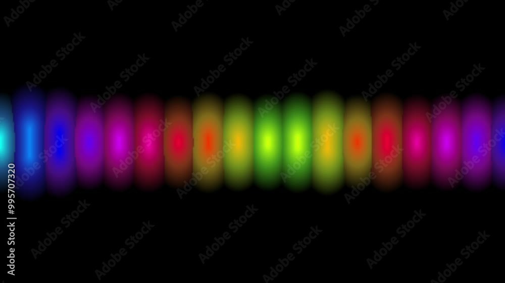black video footage of audio visualizer on black background. Abstract ...