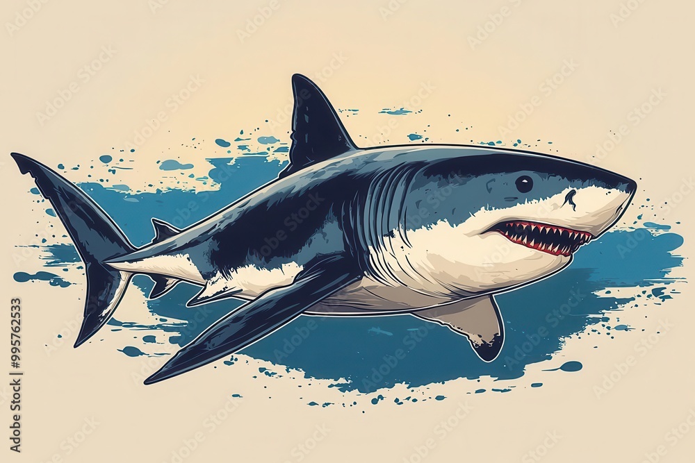 aggressive great white shark logo design bold minimalist lines form the ...