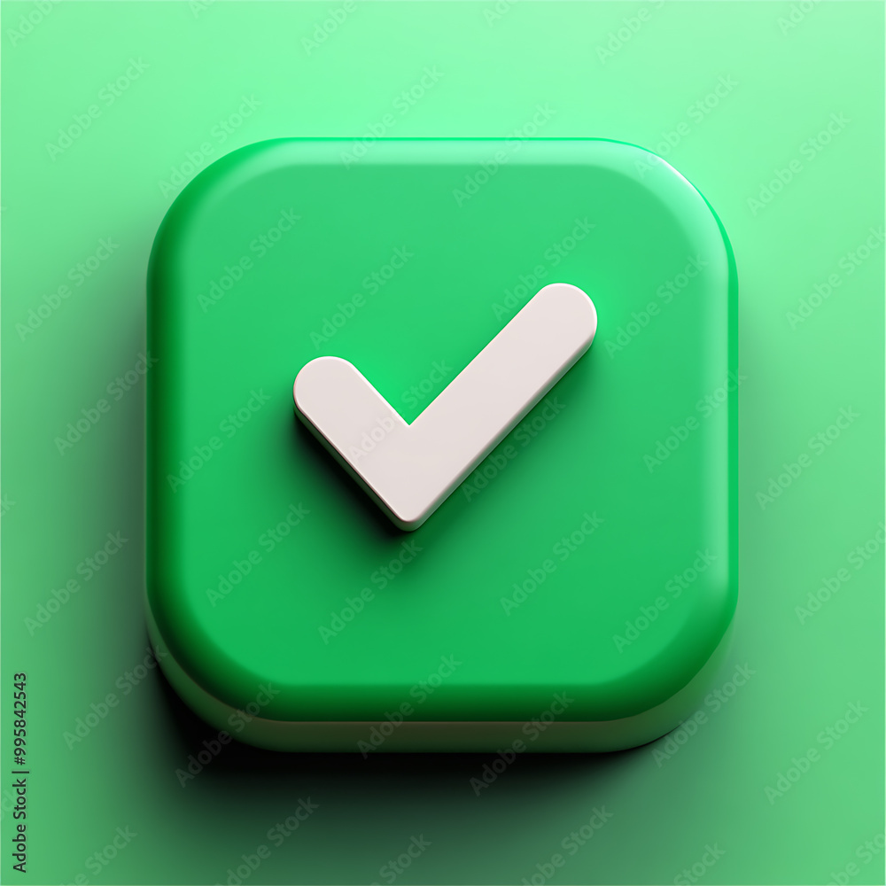 green approval icon, typically represented with a checkmark or tick ...