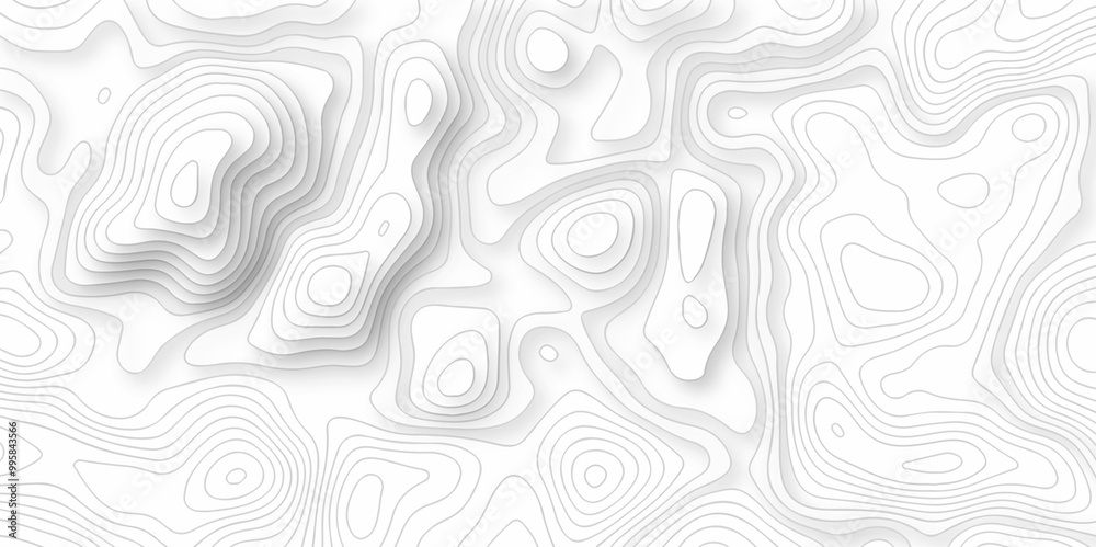 White wave line geography landscape Topo contour map on background ...