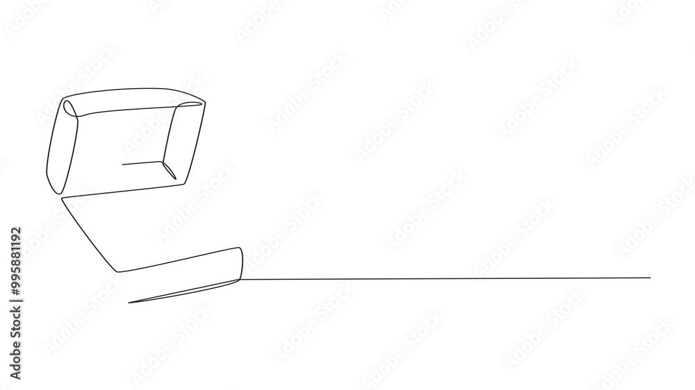Animation of single one line drawing open ring box with a ring inside ...