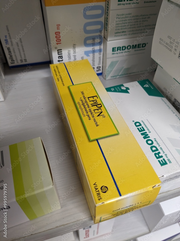 Prague, Czech Republic - August 29 2024: EPIPEN box of medication with ...