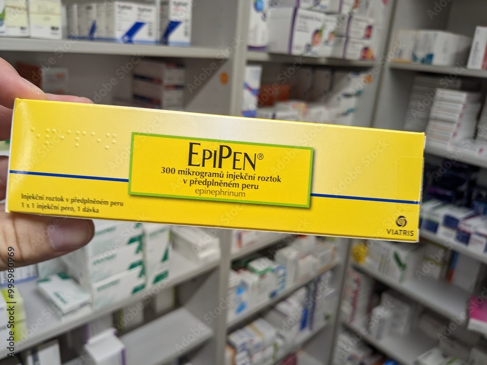 Prague, Czech Republic - August 29 2024: EPIPEN box of medication with ...