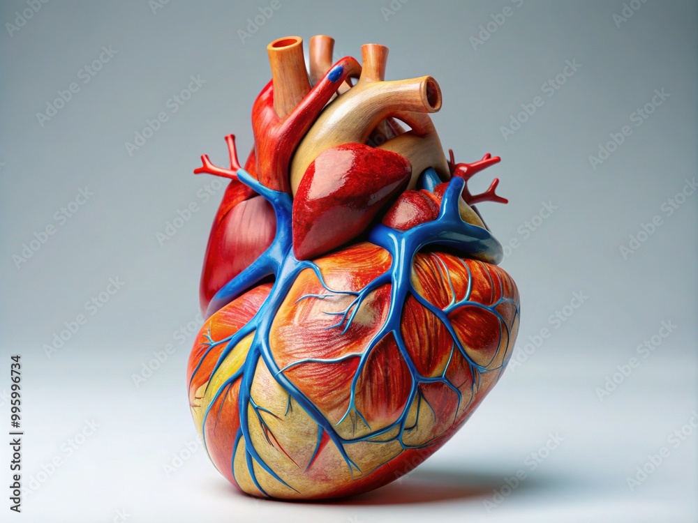 The anterior and posterior surfaces of the heart are visible ...