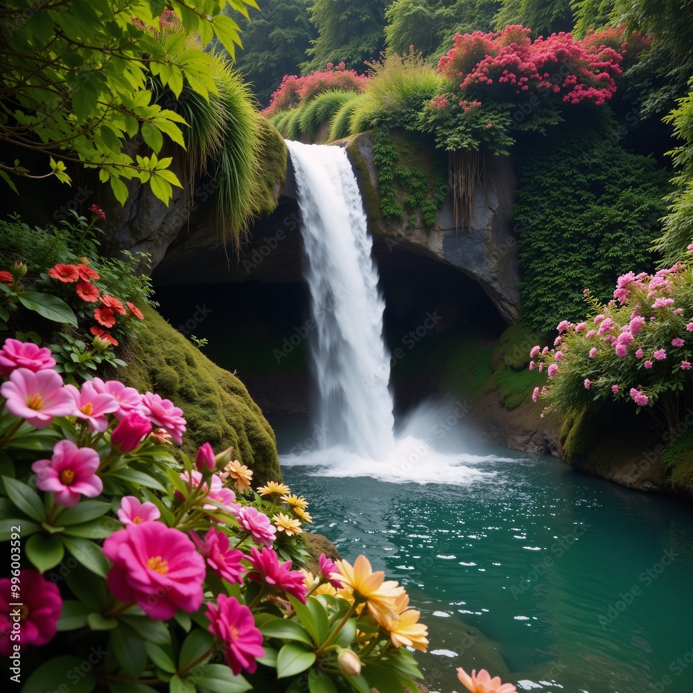 Stunningly rendered paradise landscape showcases an idealized magical ...